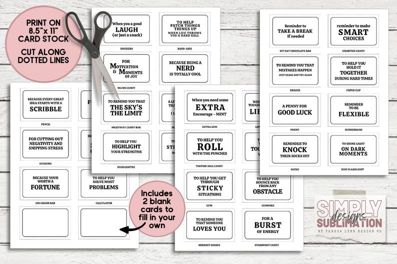 College Survival Kit Cards: Printable Gift Tags (PDF) - Etsy