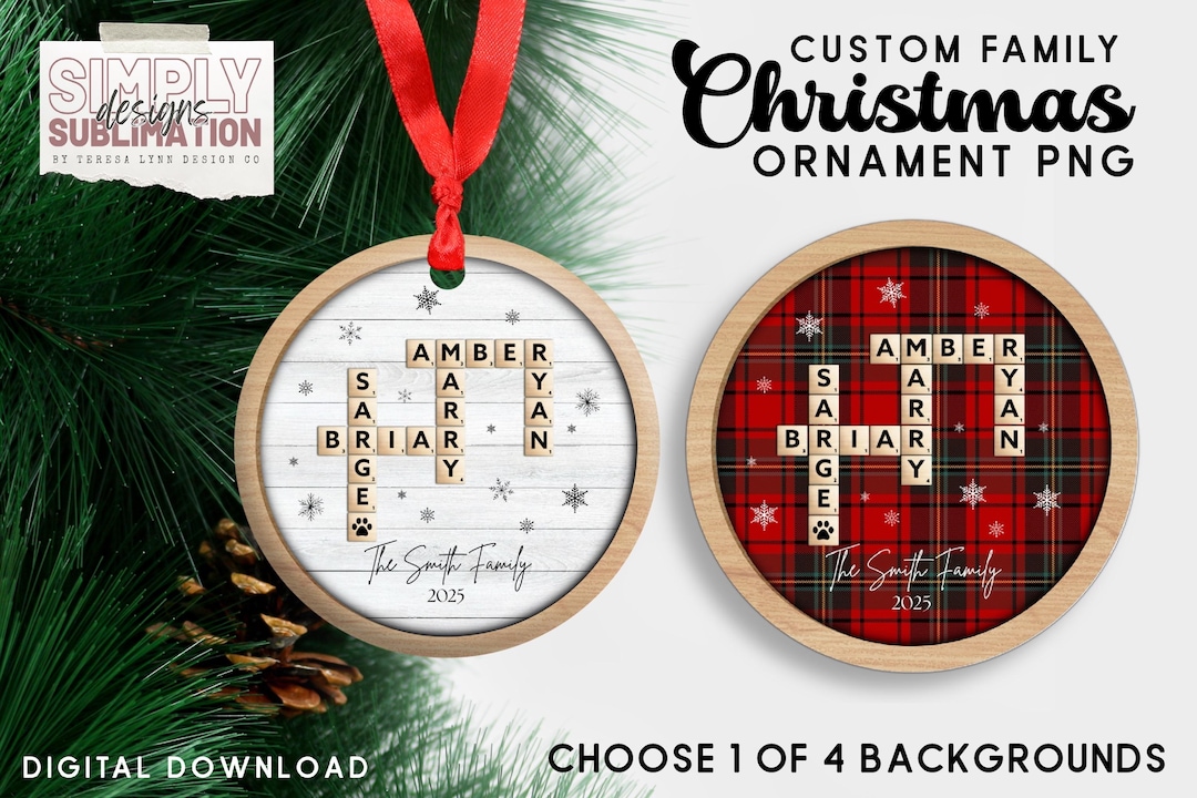 Personalized Scrabble Tile Christmas Ornament | Family Name, Pet Option ...