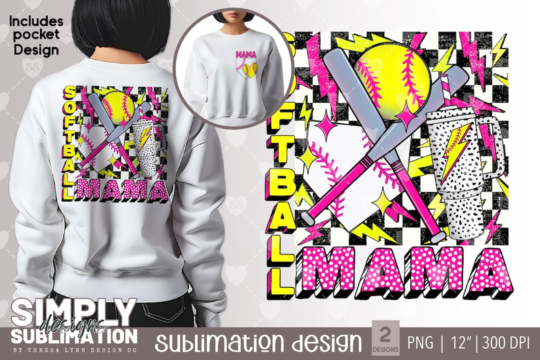 Pink and Neon Yellow Softball Design With Matching Pocket Design ...