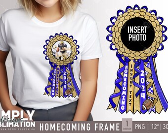 Blue & Gold Homecoming Mum Photo Frame Digital Design | Customize With ...