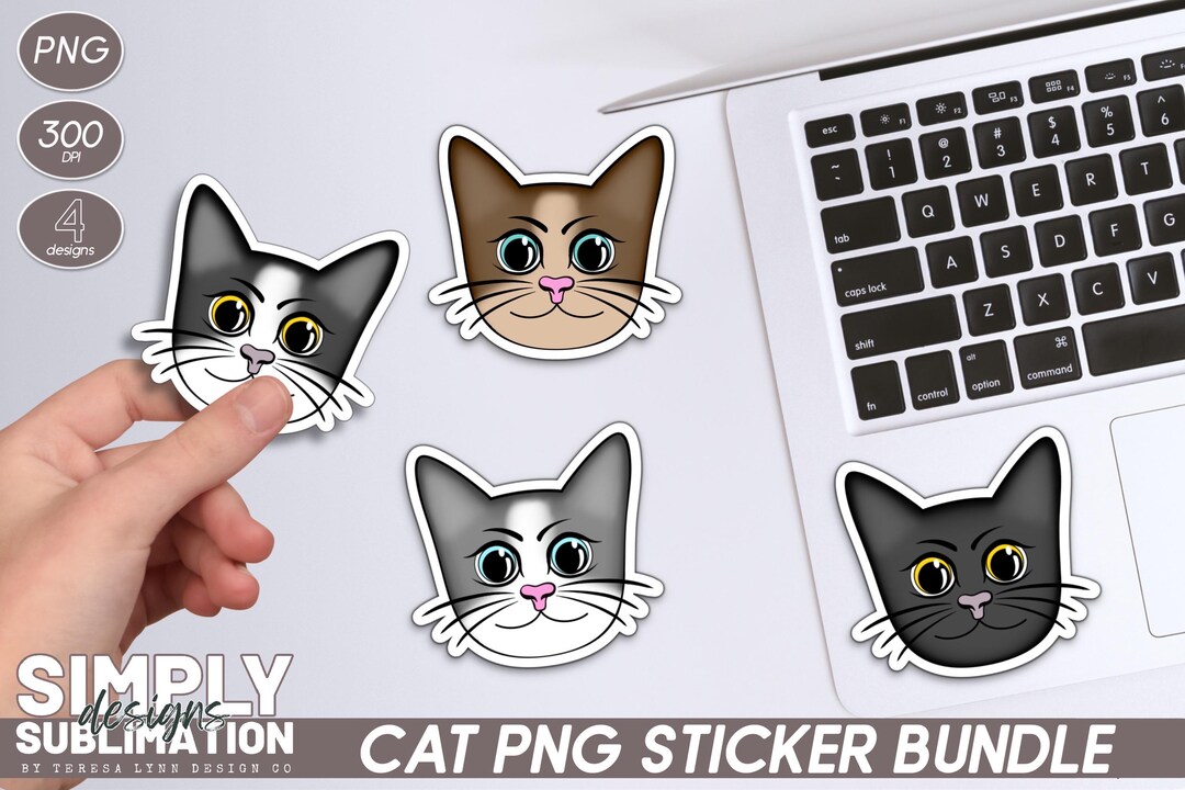 Cat Head Sticker Png Bundle | Sublimation | Png - Etsy