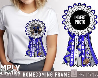 Blue & Silver Homecoming Mum Photo Frame Digital Design | Customize ...