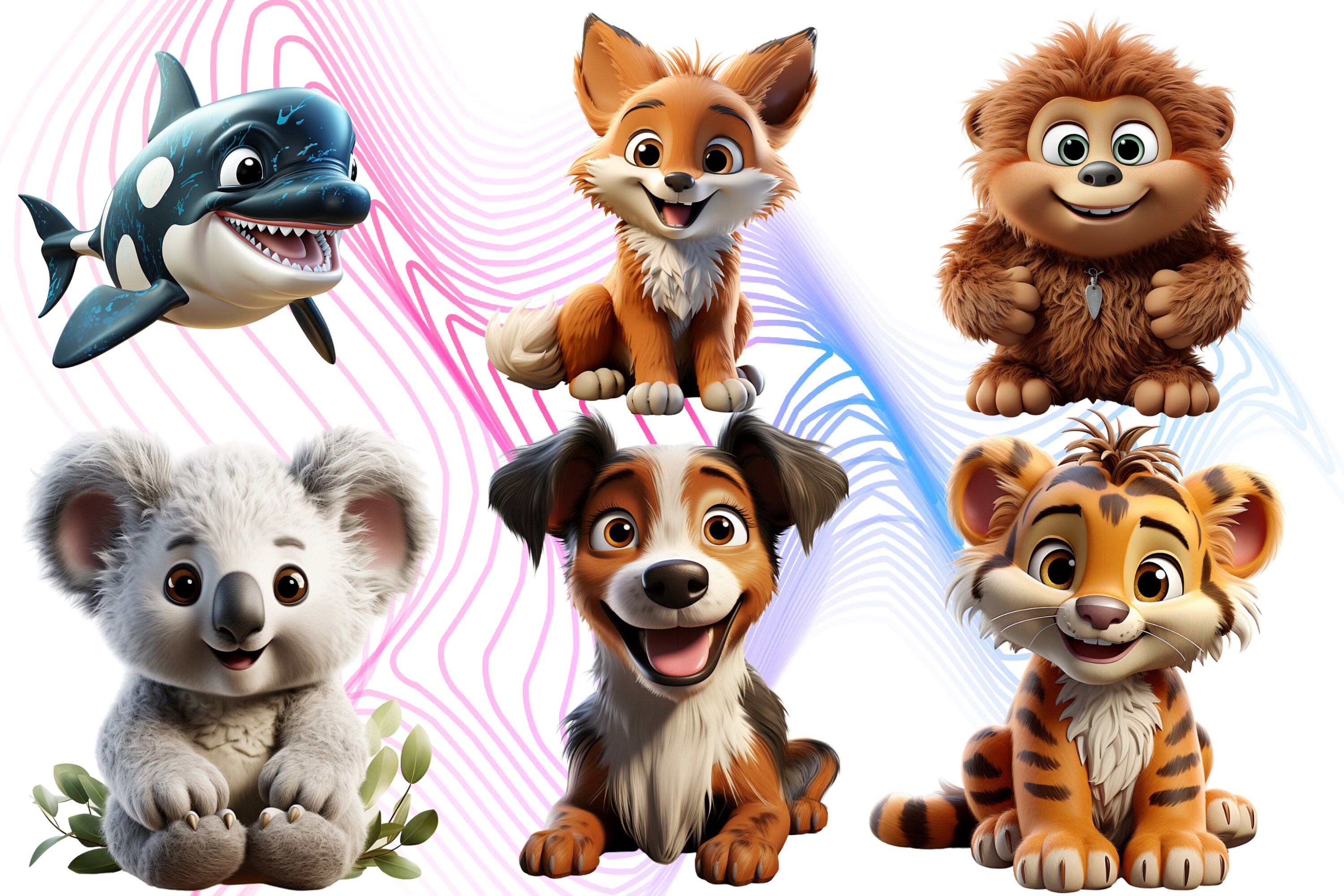 Cartoon MAMMALS Pack #1! Clipart Bundle - Transparent Background ...