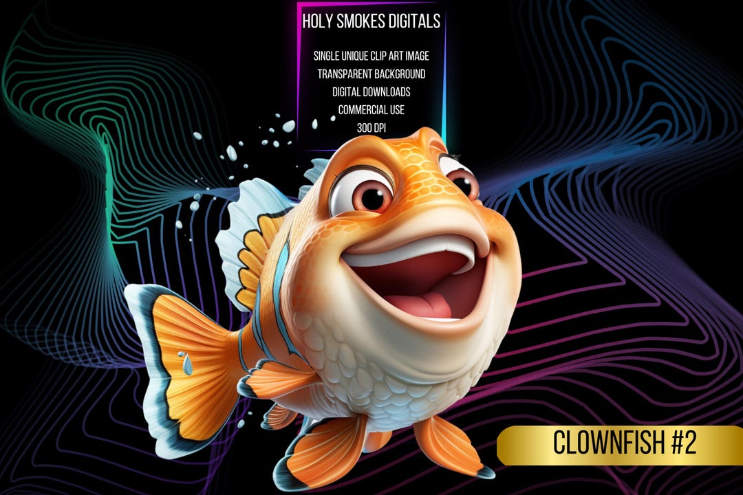 Adorable Cartoon Clownfish #2 Clipart | Cute Ocean Animal Illustration ...
