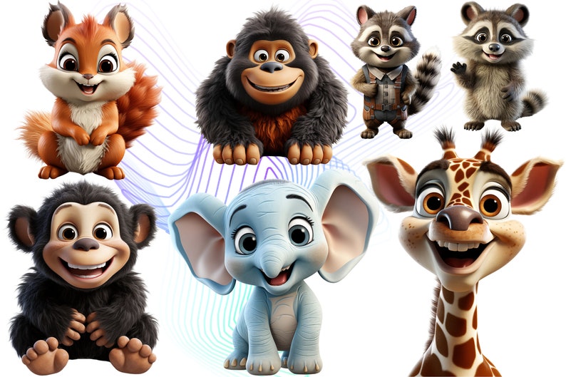 Cartoon MAMMALS Pack #1! Clipart Bundle - Transparent Background ...