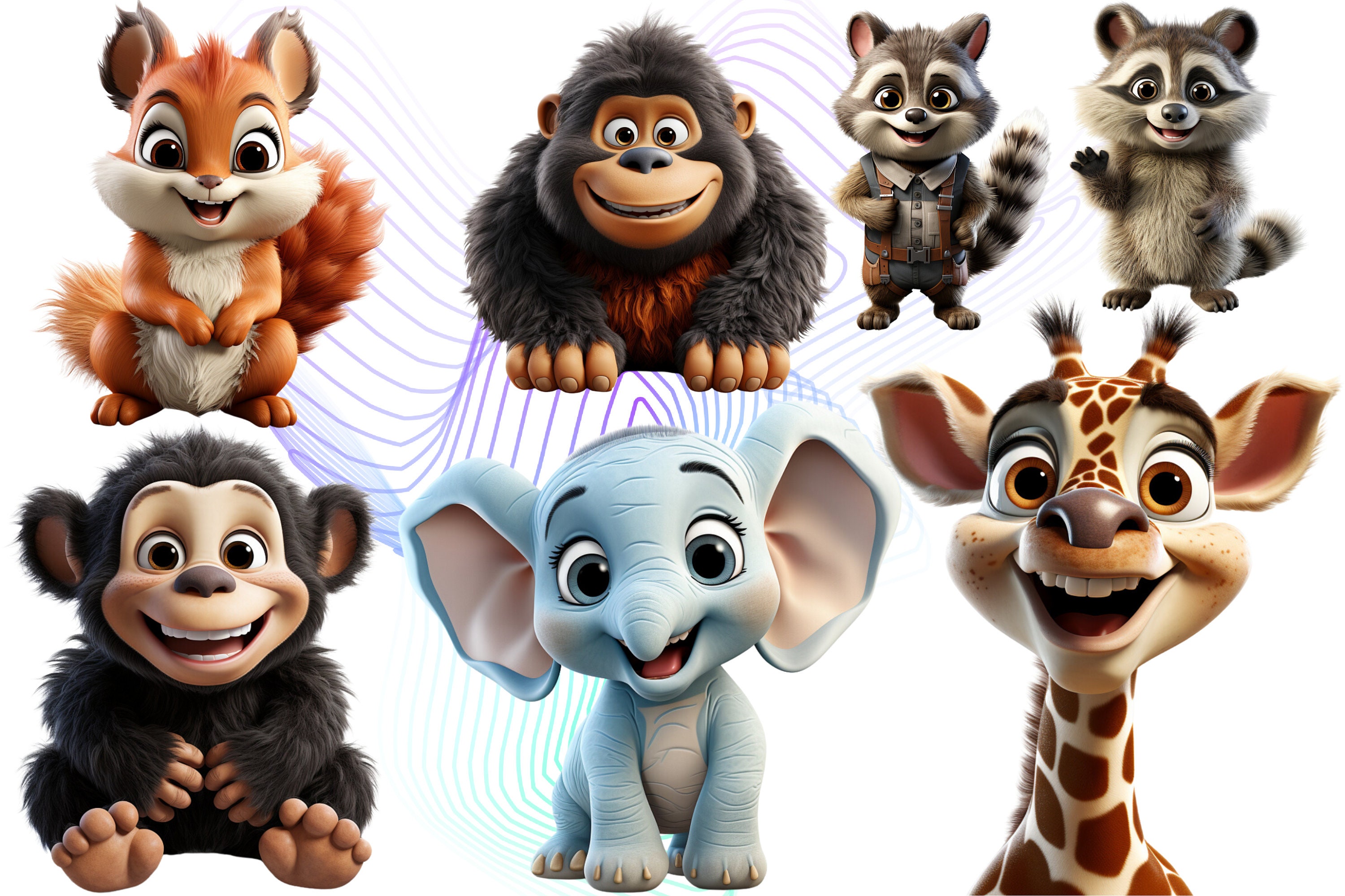 Cartoon MAMMALS Pack #1! Clipart Bundle - Transparent Background ...