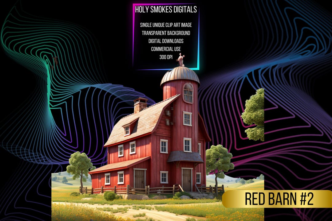 Charming Cartoon Red Barn #2 Clipart – Farmhouse Illustration PNG With ...