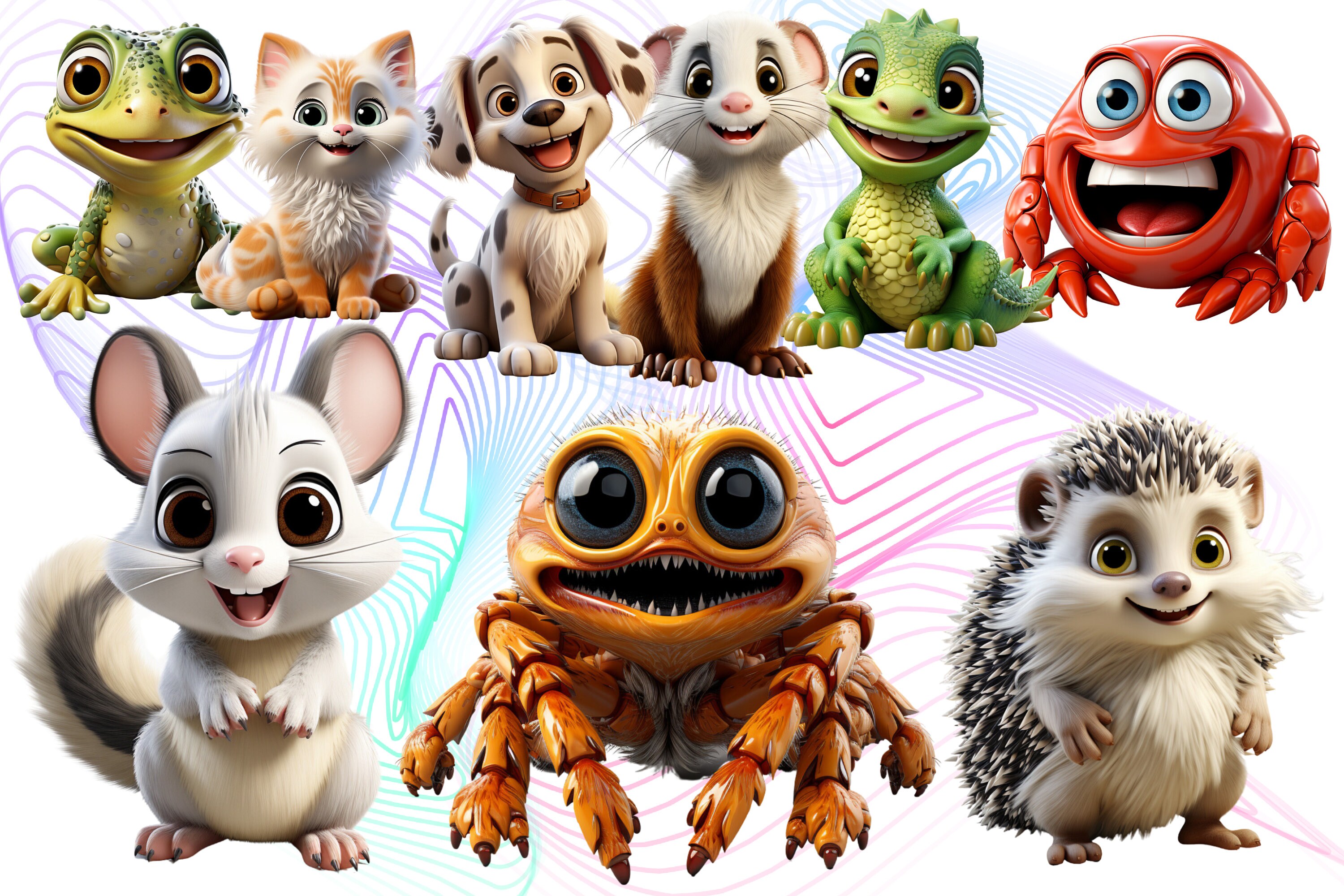 Cartoon PET PACK! Clipart Bundle of 80+ - Transparent Background ...