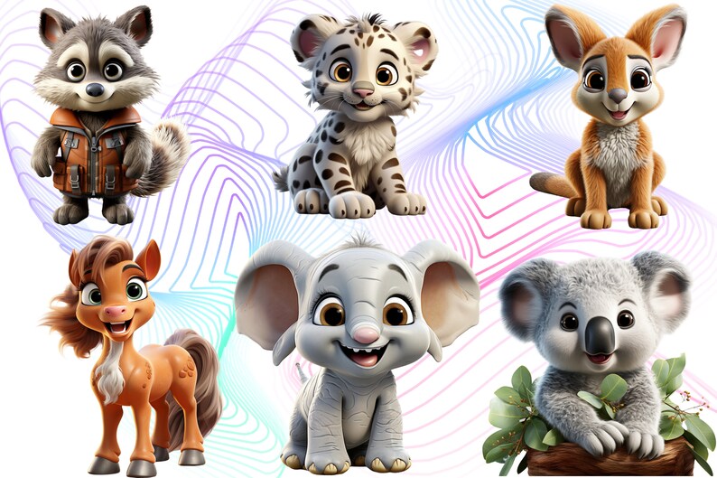Cartoon MAMMALS Pack #4! Clipart Bundle - Transparent Background ...