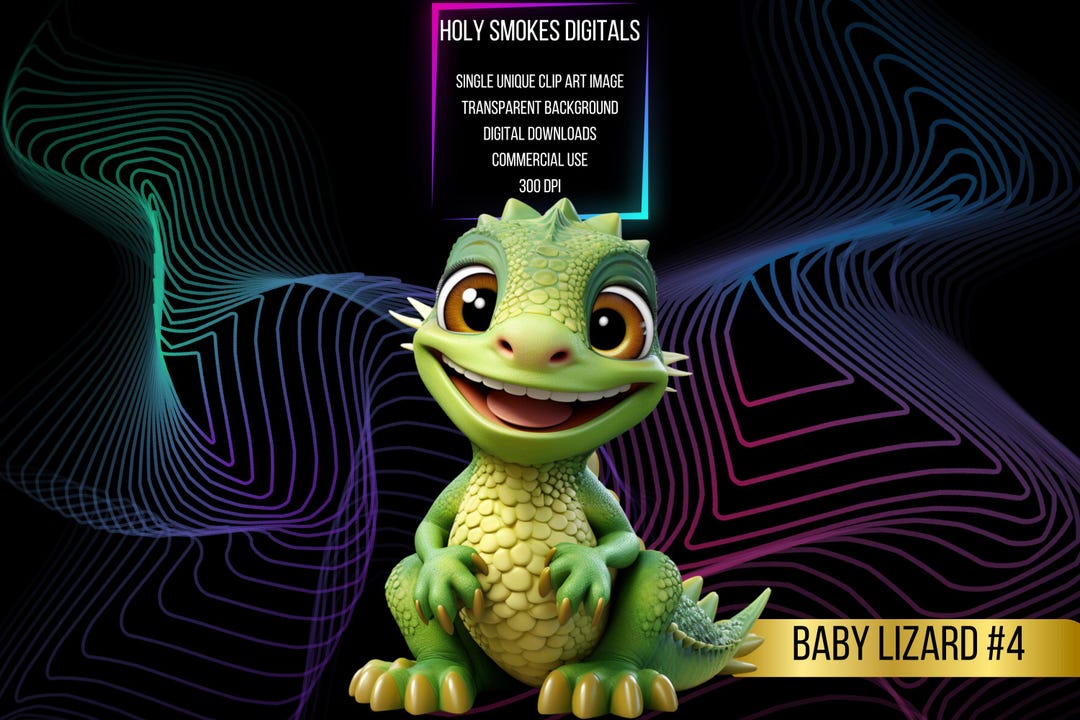 Adorable Cartoon Baby Lizard #4 Clipart | Cute Reptile Illustration PNG ...