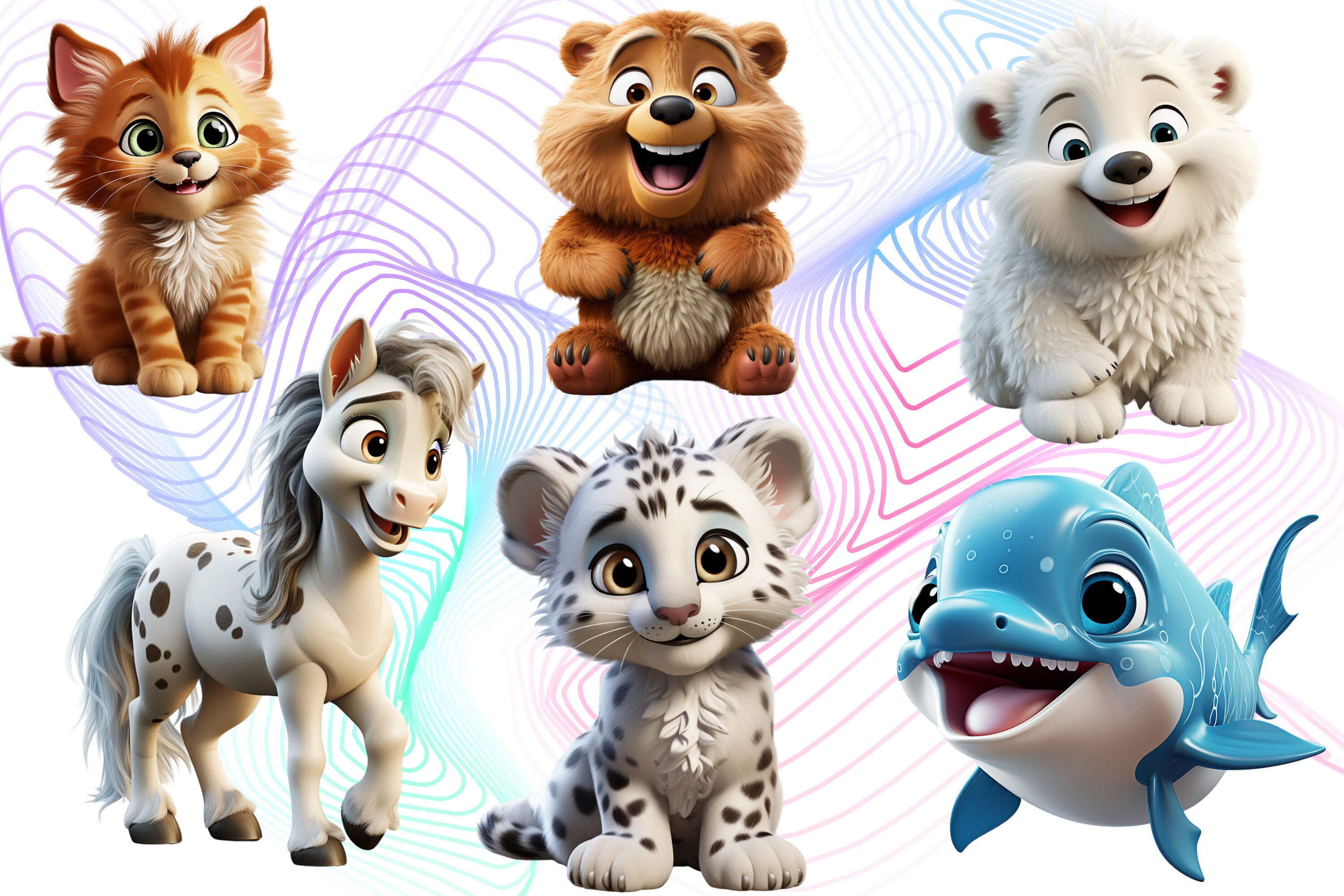 Cartoon MAMMALS Pack #1! Clipart Bundle - Transparent Background ...