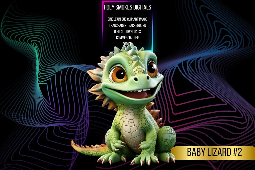 Adorable Cartoon Baby Lizard #2 Clipart | Cute Reptile Illustration PNG ...