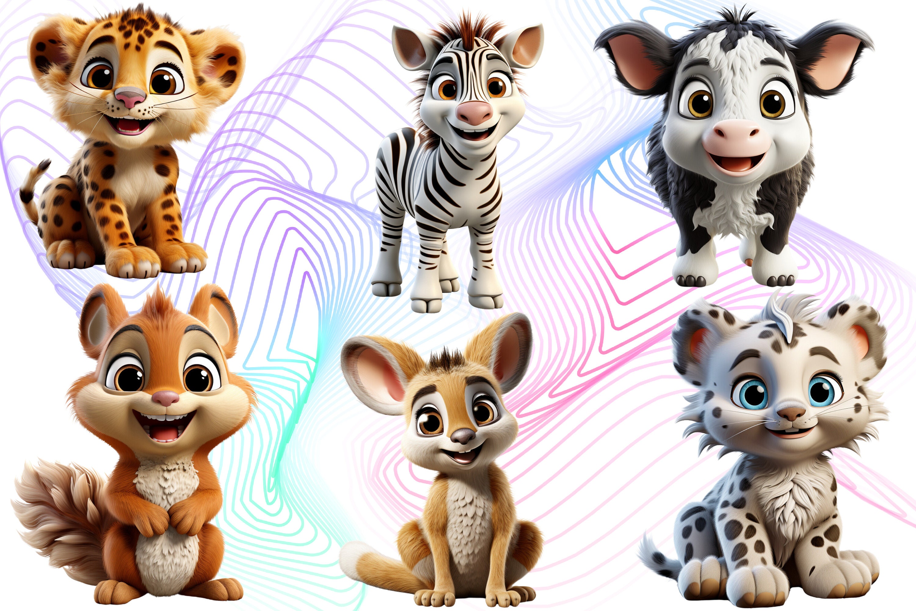 Cartoon MAMMALS Pack #2! Clipart Bundle - Transparent Background ...
