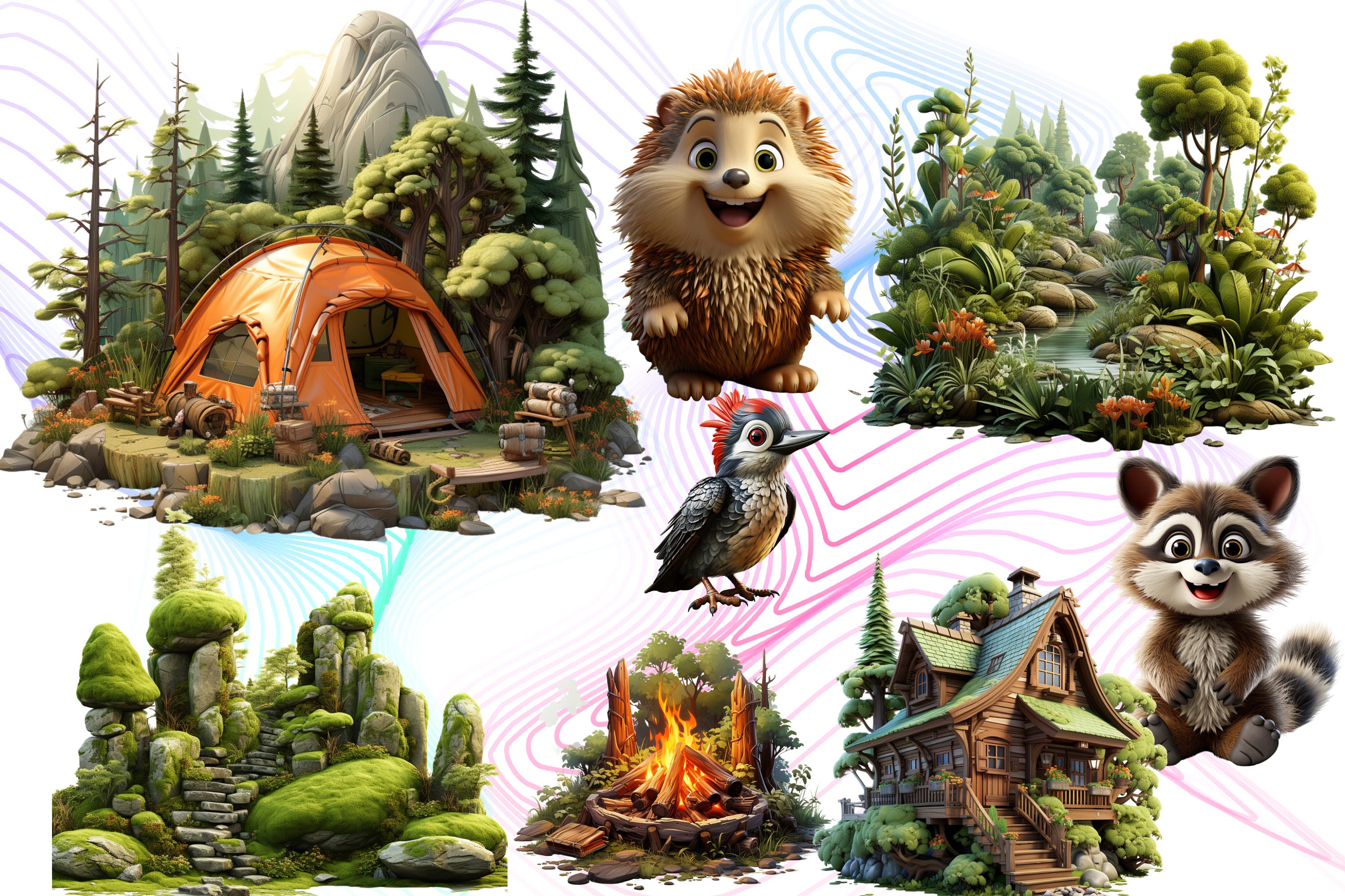 Cartoon Forest MEGA PACK!! 100 Image Clipart Bundle - Transparent ...