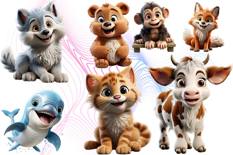 Cartoon MAMMALS Pack #4! Clipart Bundle - Transparent Background ...