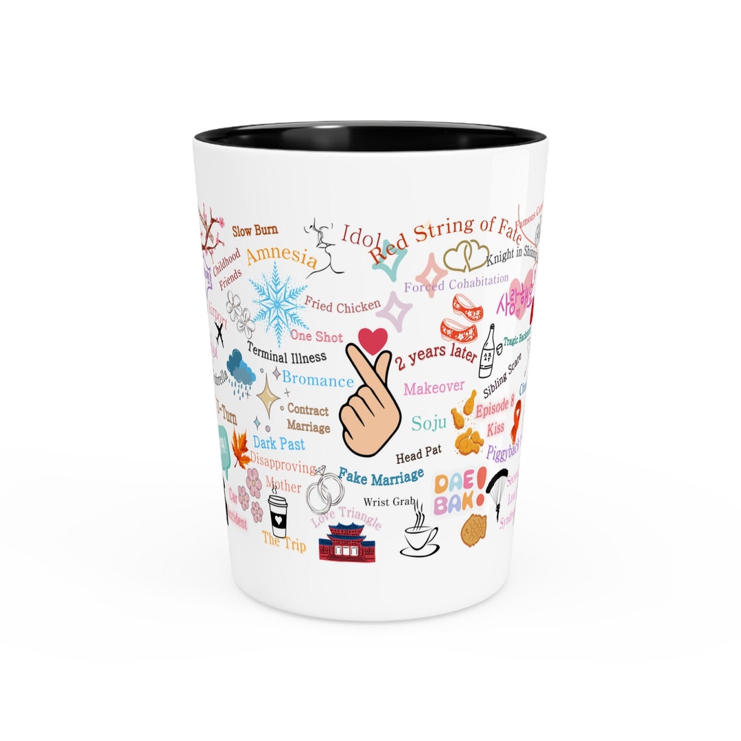 K-drama Tropes Shot Glass, Kdrama Vibes, Funny Korean Shot Glass ...