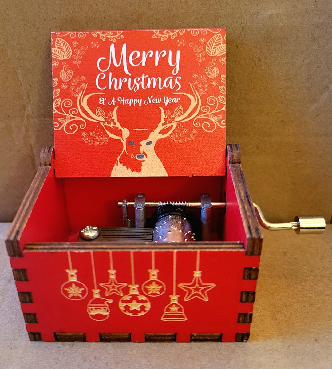 Music Boxes- Hand Crank -reindeer, Christmas Tree, Santa, Snowman ...