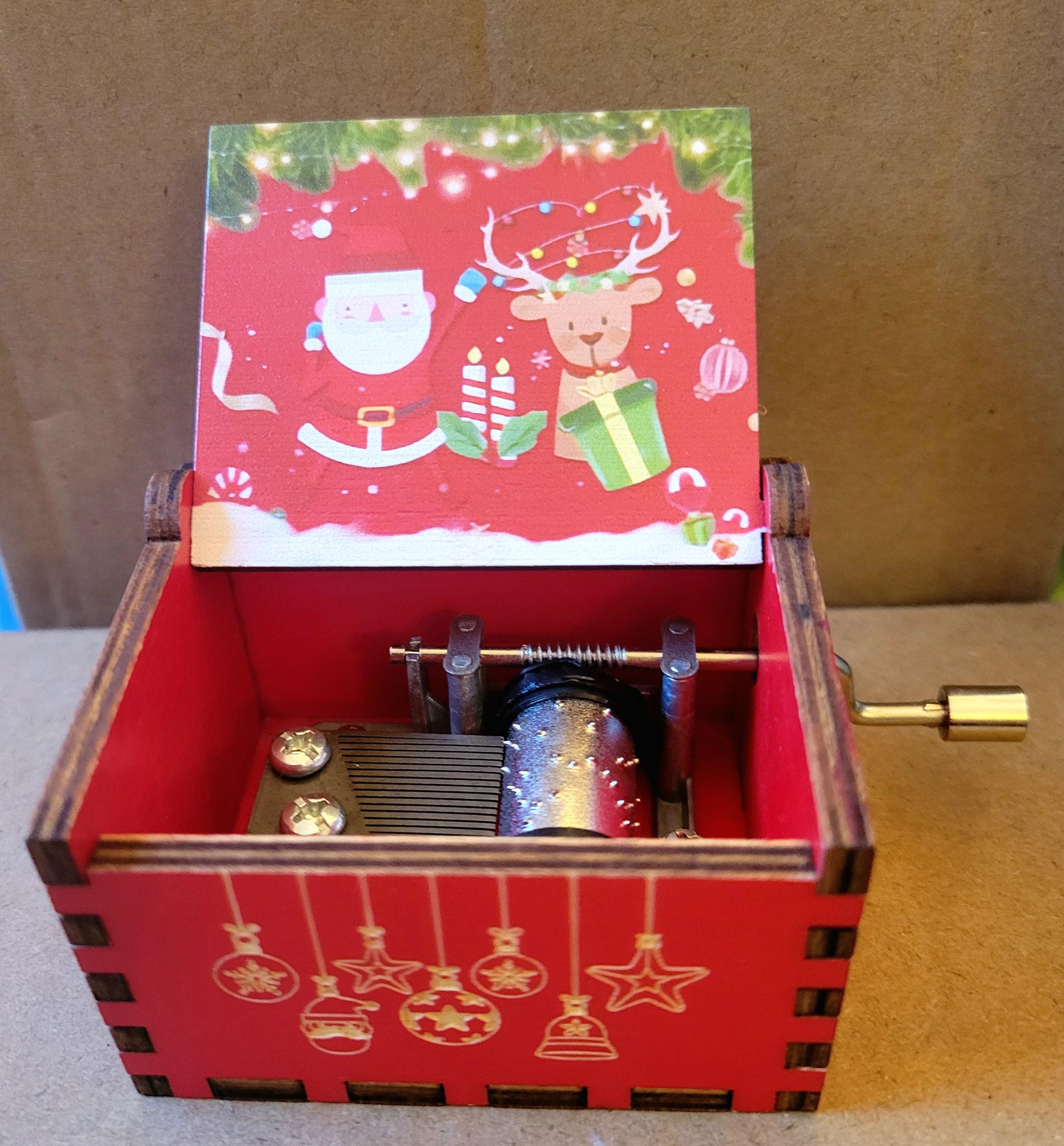 Music Boxes- Hand Crank -reindeer, Christmas Tree, Santa, Snowman ...