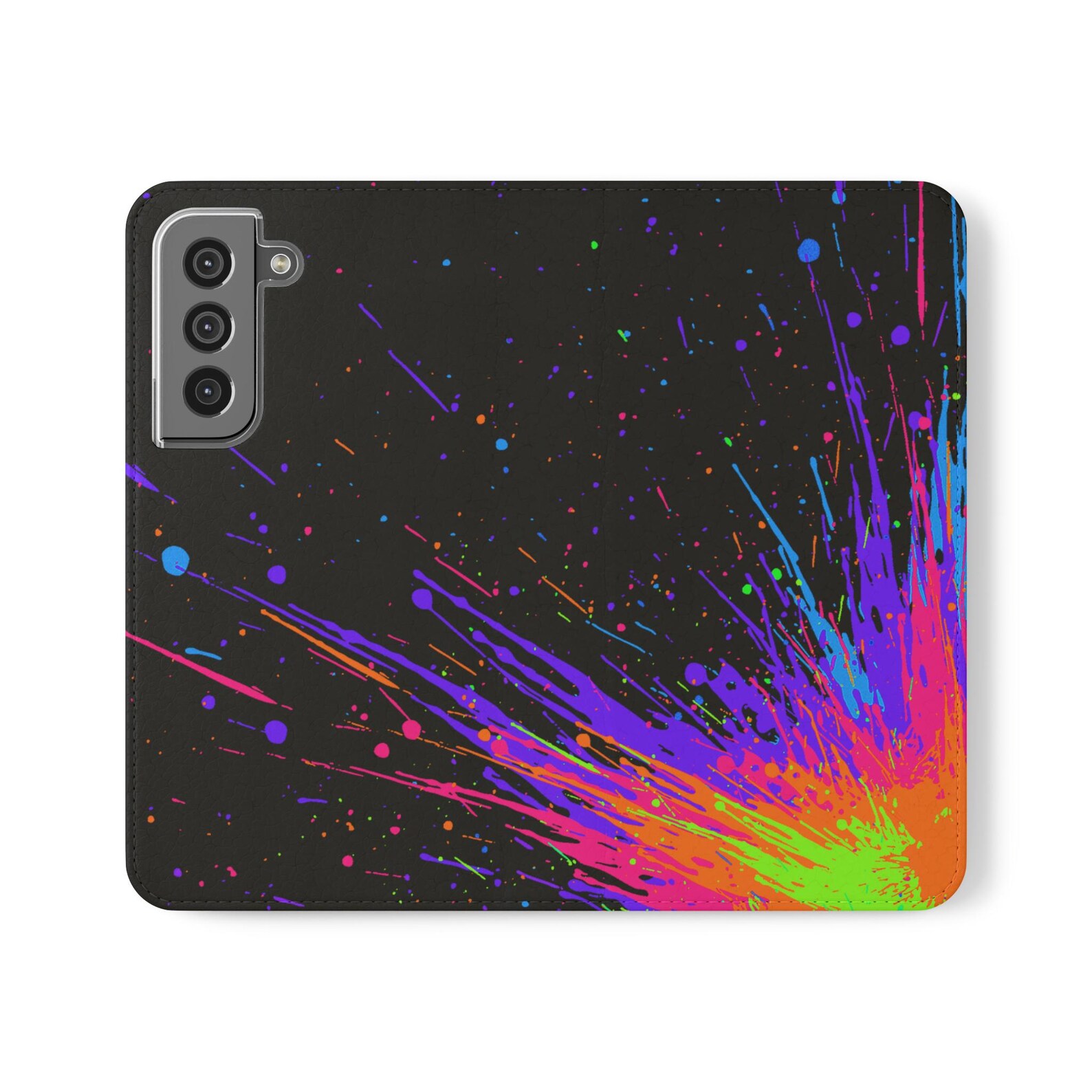 Black and Paint Splatter Flip Wallet Style Phone Case - Etsy