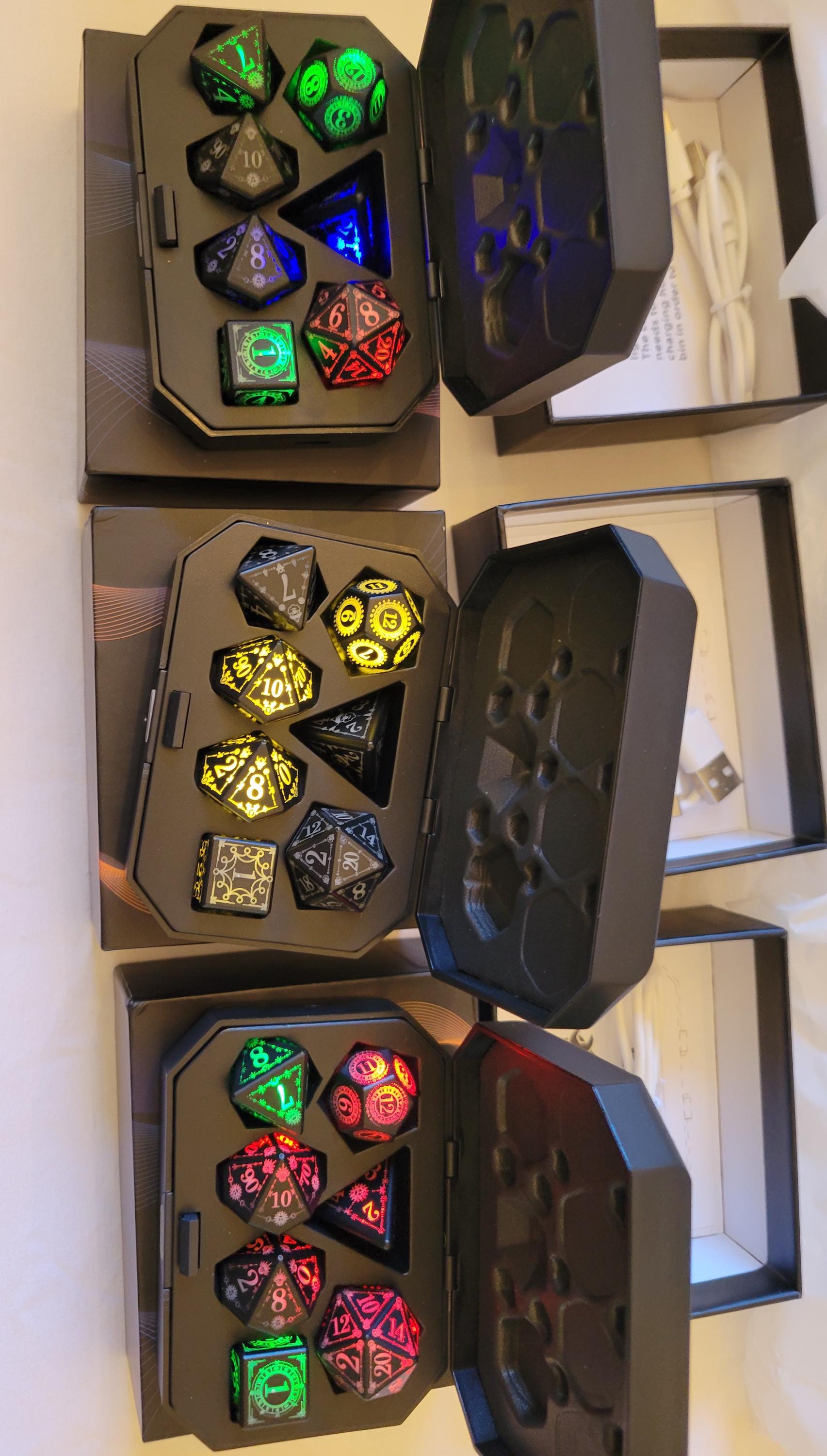 LED Light up Fantasy Dice Set With Charging Box - Etsy