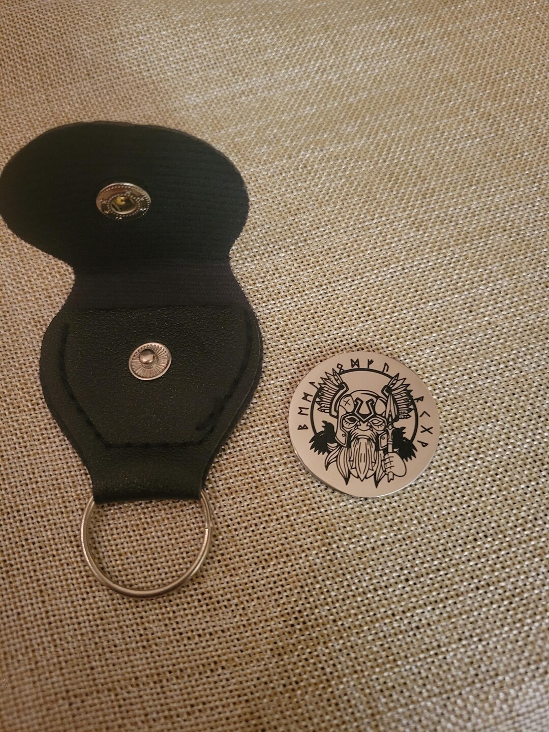 Odin Stainless Steel Talisman Disc Inspirational Keychain - Etsy