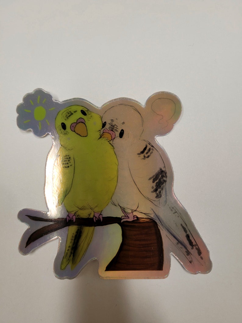 Budgie Holographic Sticker - Etsy