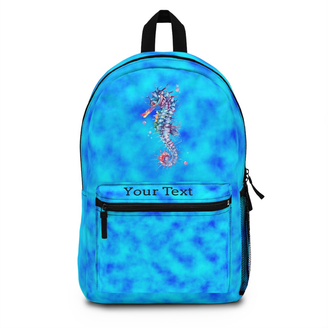 Backpack - Back to School Seahorse and Sea Backpack - Etsy
