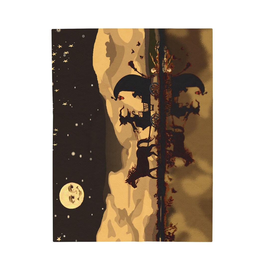 Witch Wagon Across the Watery Canyon Velveteen Plush Blanket - Etsy