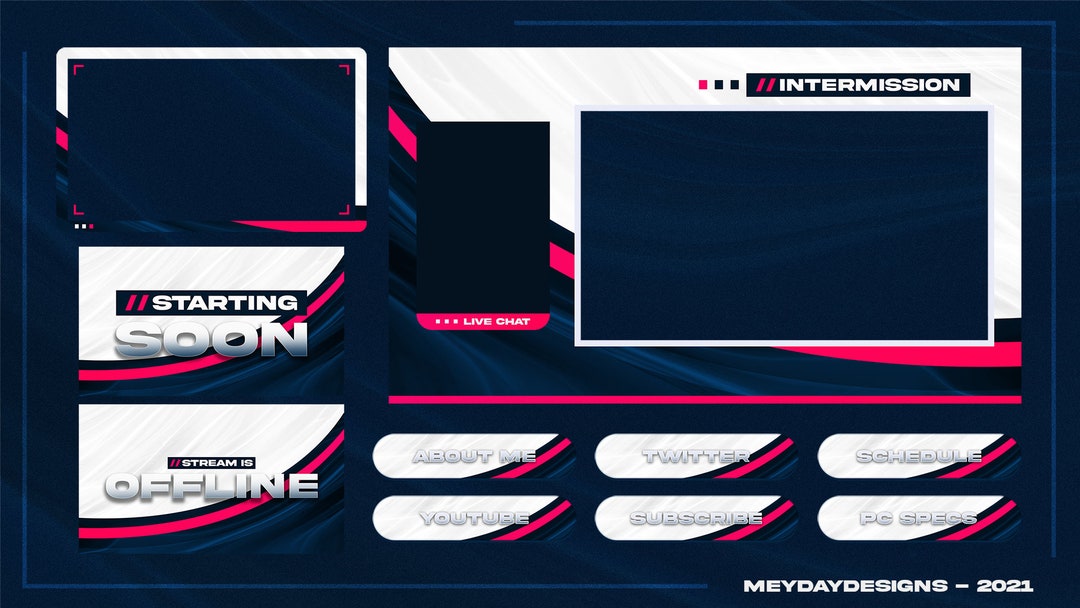 Wave UI Stream Overlay Package Twitch/kick/youtube - Etsy Australia