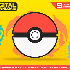 Pokeball SVG Layered File Set | PNG, Svg, Ai for Cricut | DIY Pokemon ...