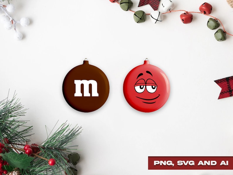 M and M Ornament SVG, PNG and Ai. - M Style Christmas Ornament - Cricut ...