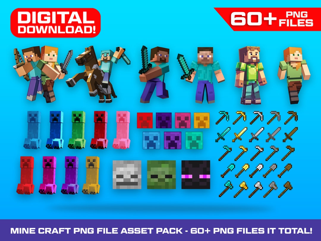 Mine PNG Bundle, Mine Steve, Mine Clipart, Mine PNG, PNG, Craft Clipart ...