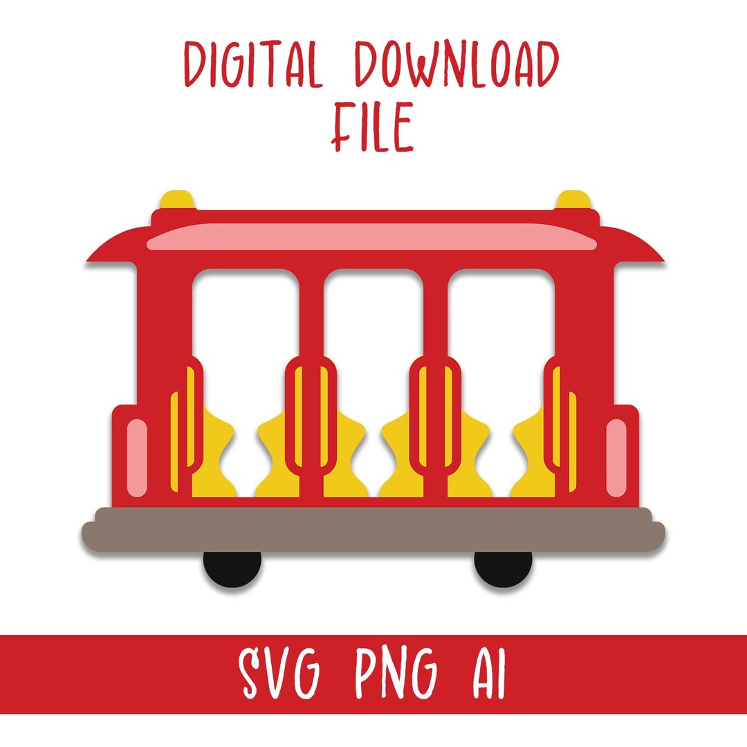 Trolley Cut File - Trolley SVG - Trolley SVG Cut File - Layered Trolley ...