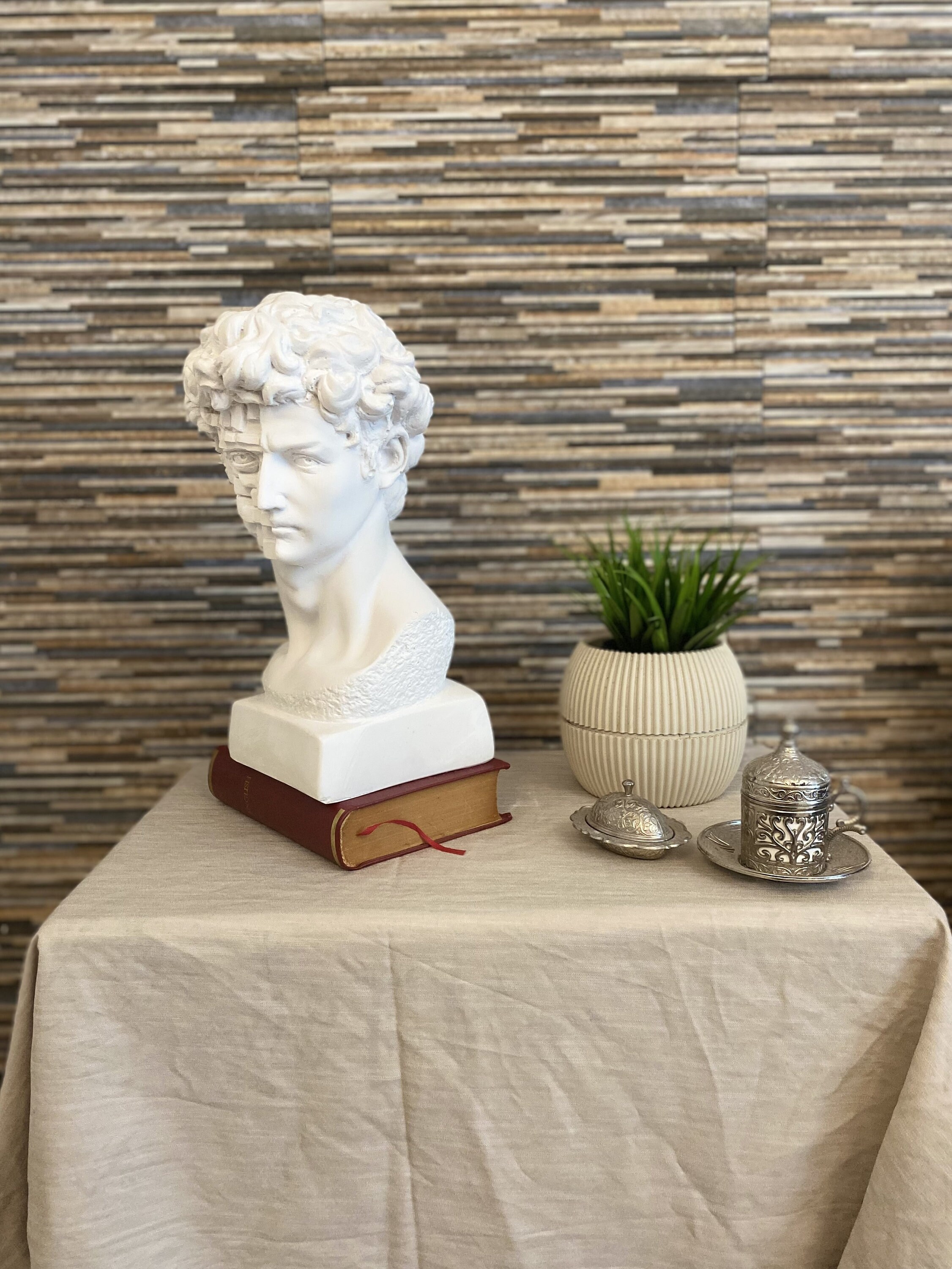 Bust of Michelangelos David Statue, Roman Sculpture Statues, Mosaic ...