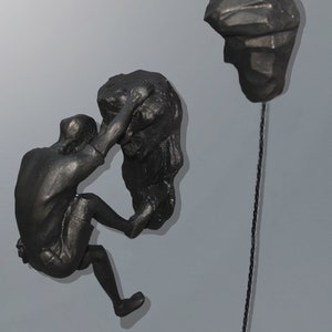 Climbing Man Wall Sculpture, Rock Climber Wall Decor, Mountaineer Wall ...
