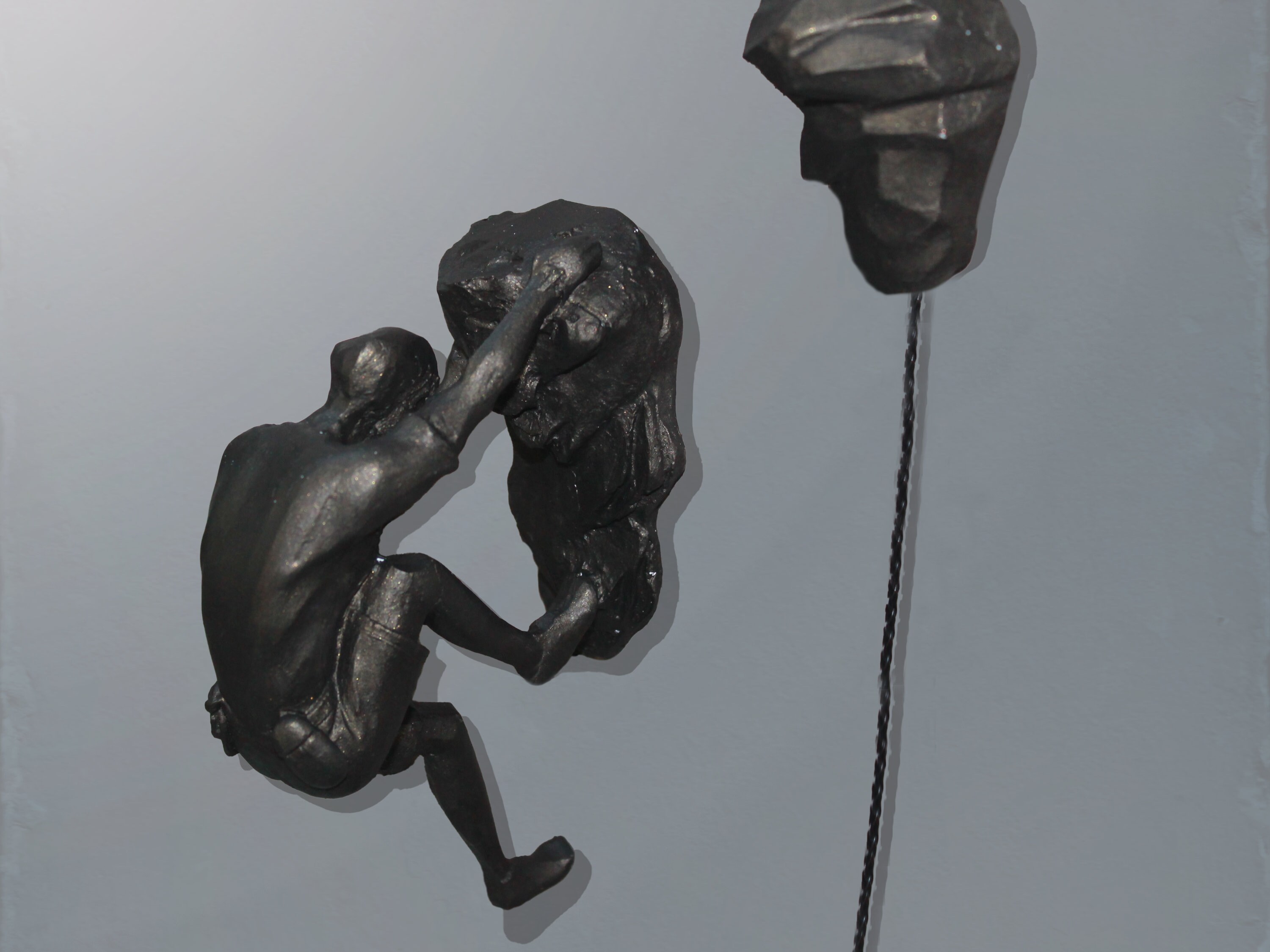 Climbing Man Wall Sculpture, Rock Climber Wall Decor, Mountaineer Wall ...