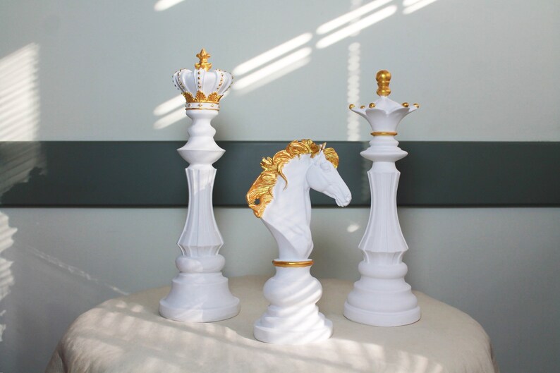 Luxury Chess Sculpture, Chess Set Statue, Large Chess Statue, Modern ...