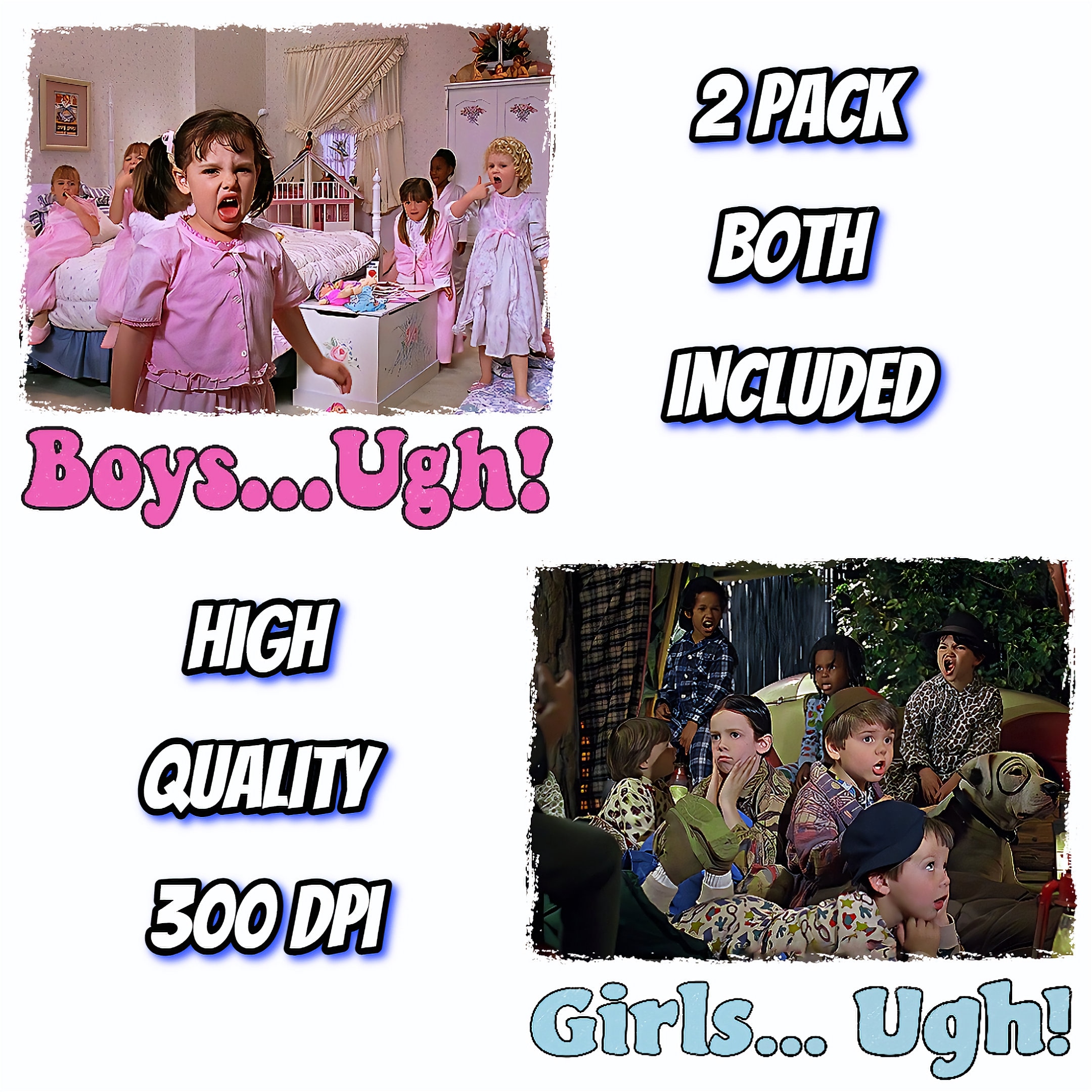 2 Pack Boys Ugh and Girls Ugh Png 300 Dpi - Valentine Day Little ...