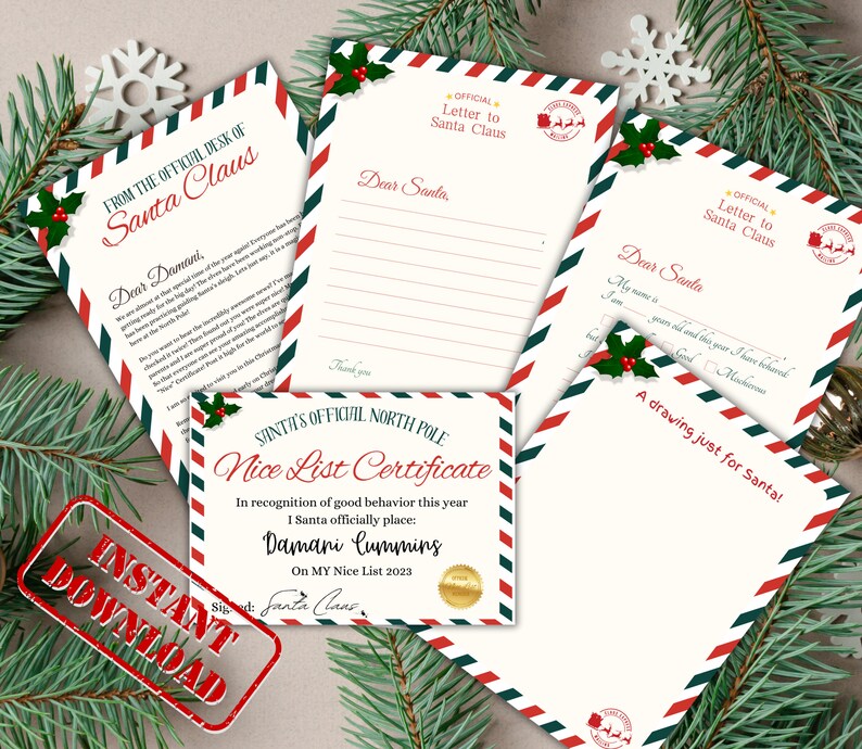 Editable Letter From Santa Claus Christmas Letter From Santa Nice List ...