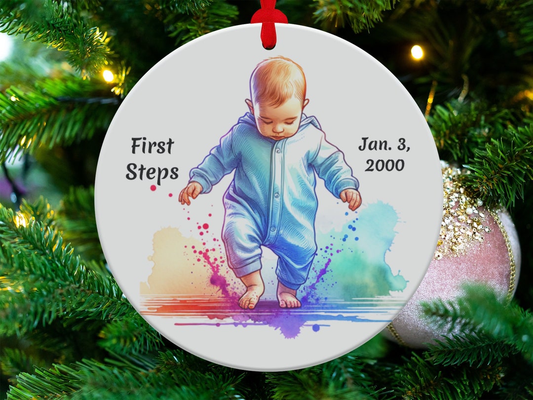 Celebrate Milestones With a Personalized First Steps Ornament, Nursery ...