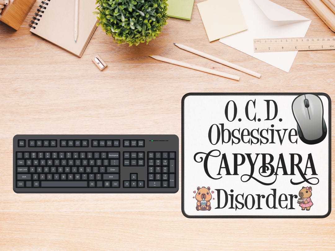 Funny Capybara Mouse Pad, OCD Obsessive Capybara Disorder Desk ...