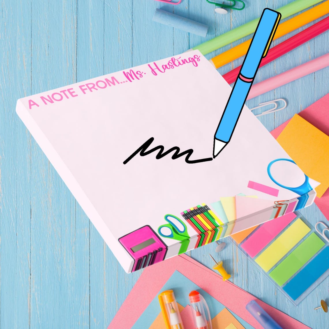 Custom Teacher Notepad, Personalized Teacher Notepad, Teacher Note Pad ...