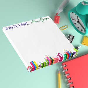Personalized Teacher Notepad, Teacher Note Pad, Custom Teacher Notepad ...