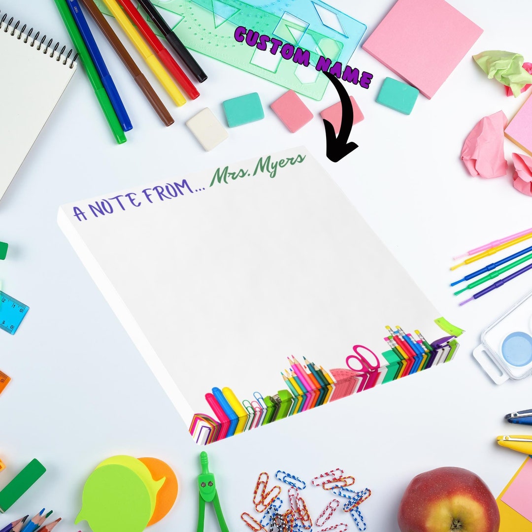 Personalized Teacher Notepad, Teacher Note Pad, Custom Teacher Notepad ...