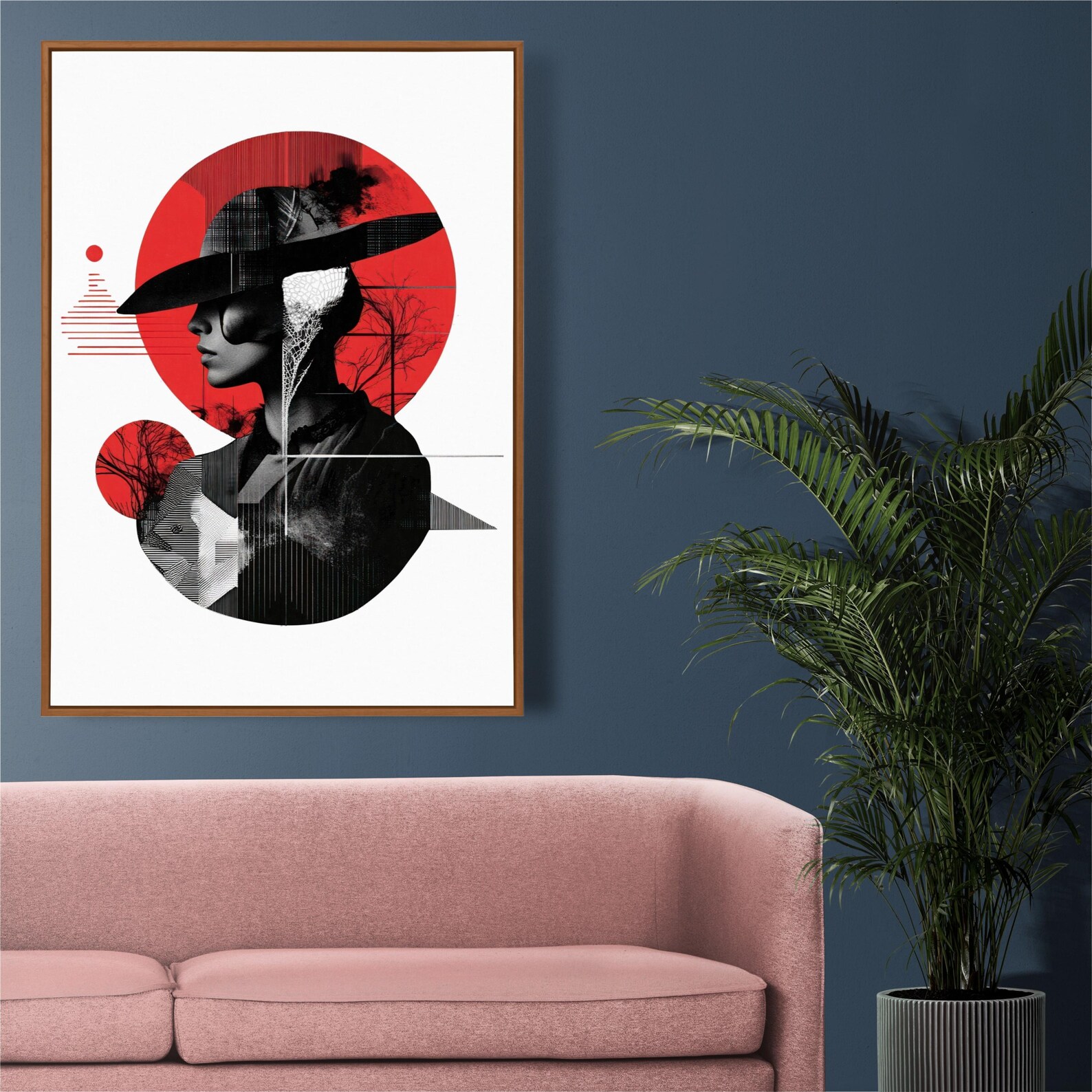 16 Printable Collage Art Bundle About Red Black White Gray, Digital ...