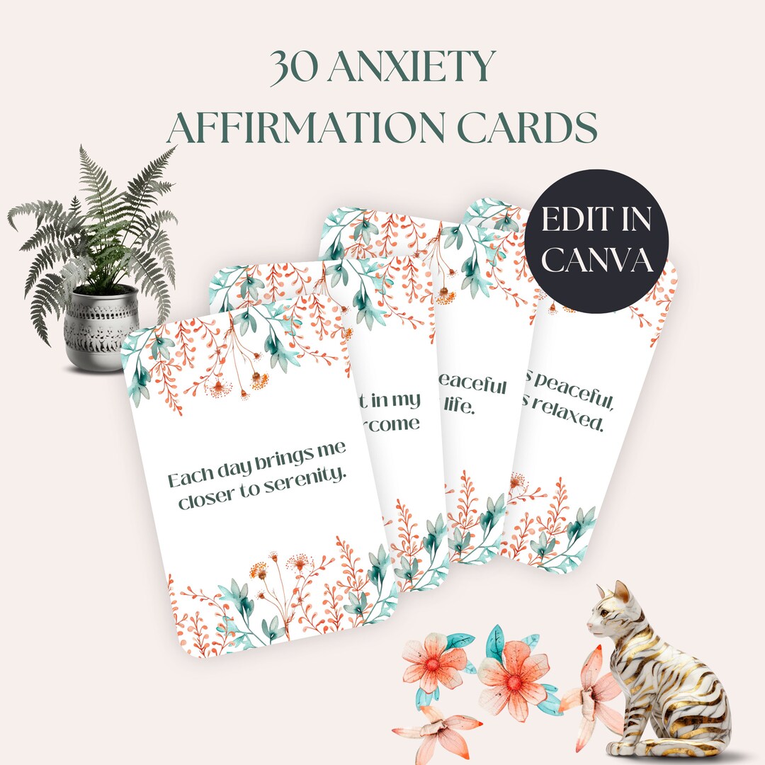 Anxiety Affirmation Cards, Apothecary, Essential Oils, Mental Health ...