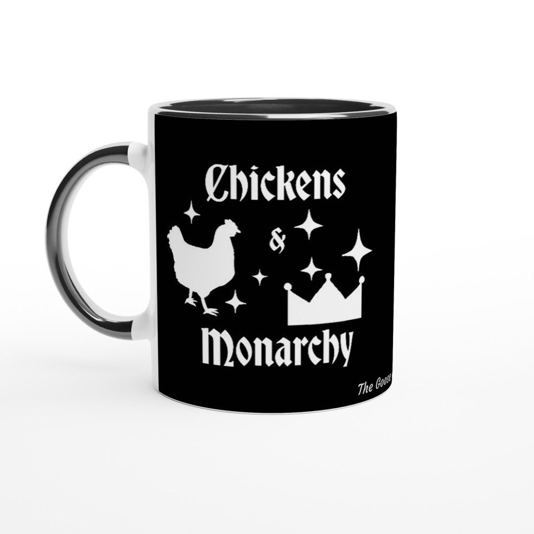 Chickens & Monarchy 11oz Black Ceramic Mug - Etsy