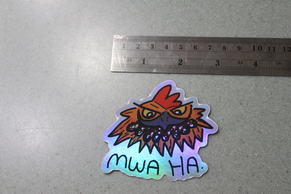 Evil Roo Holographic Vinyl Chicken Sticker - Etsy