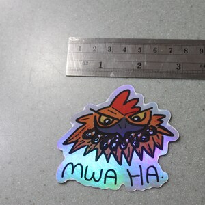 Evil Roo Holographic Vinyl Chicken Sticker, Rooster Bumper Sticker ...