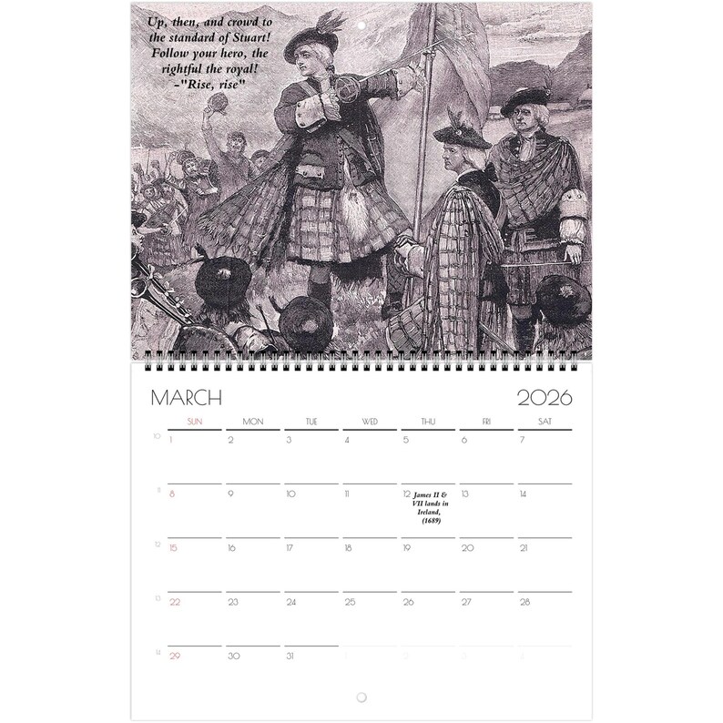 Jacobite Wall Calendar 2026 (US & CA) - Etsy